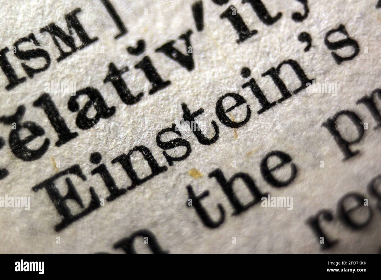 Definition of Einstein's relativity on dictionary page, close-up Stock ...