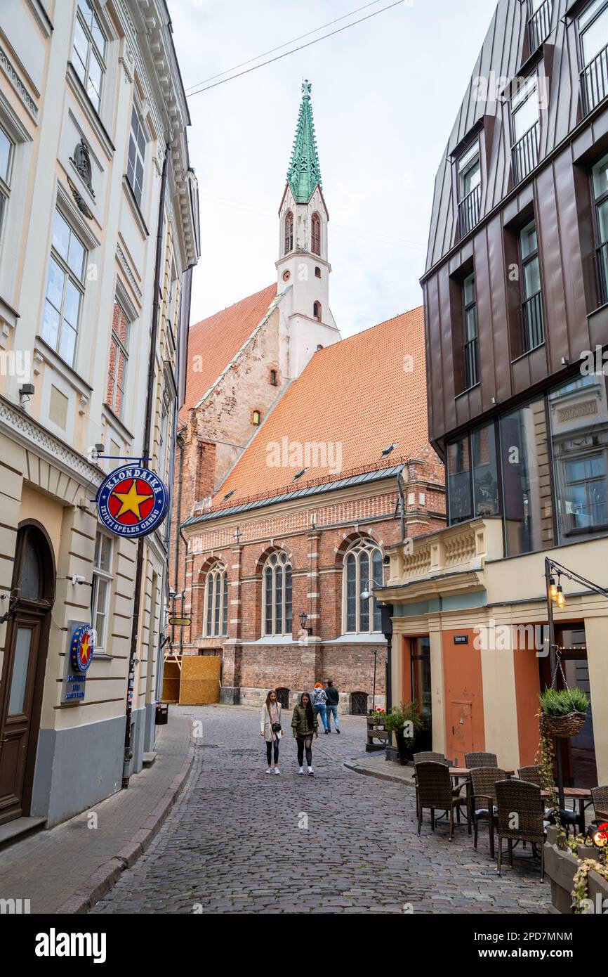 The architecture of buildings in Riga, Latvia Stock Photo - Alamy