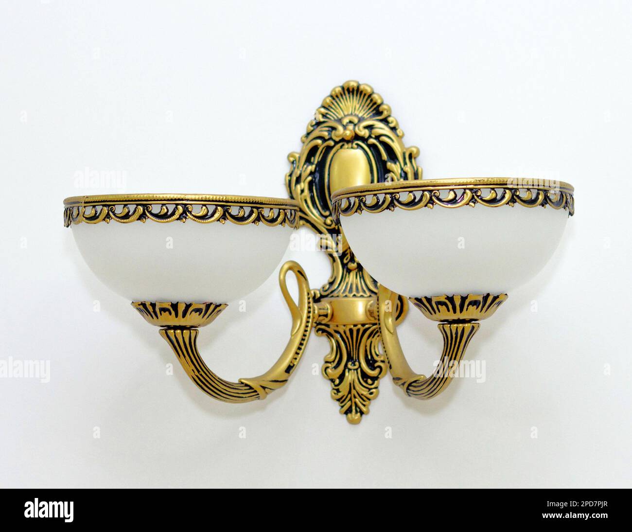Ancient wall Light fixture on a white wall Stock Photo - Alamy