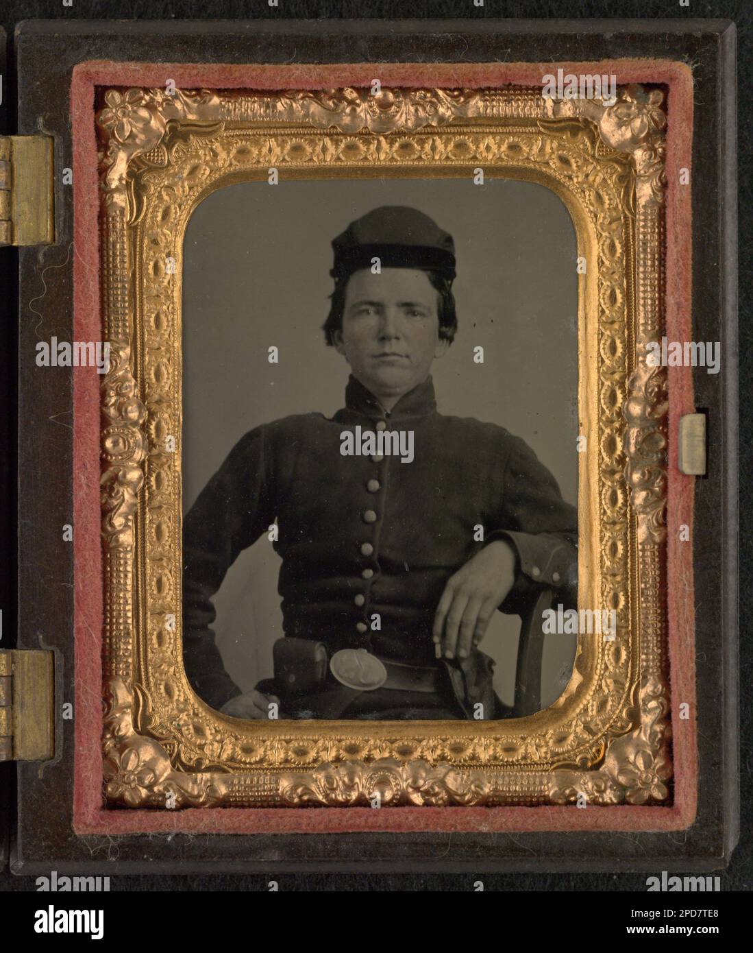 Private Elias J. Davis of Co. F, 26th Illinois Infantry Regiment in uniform. Liljenquist Family ...