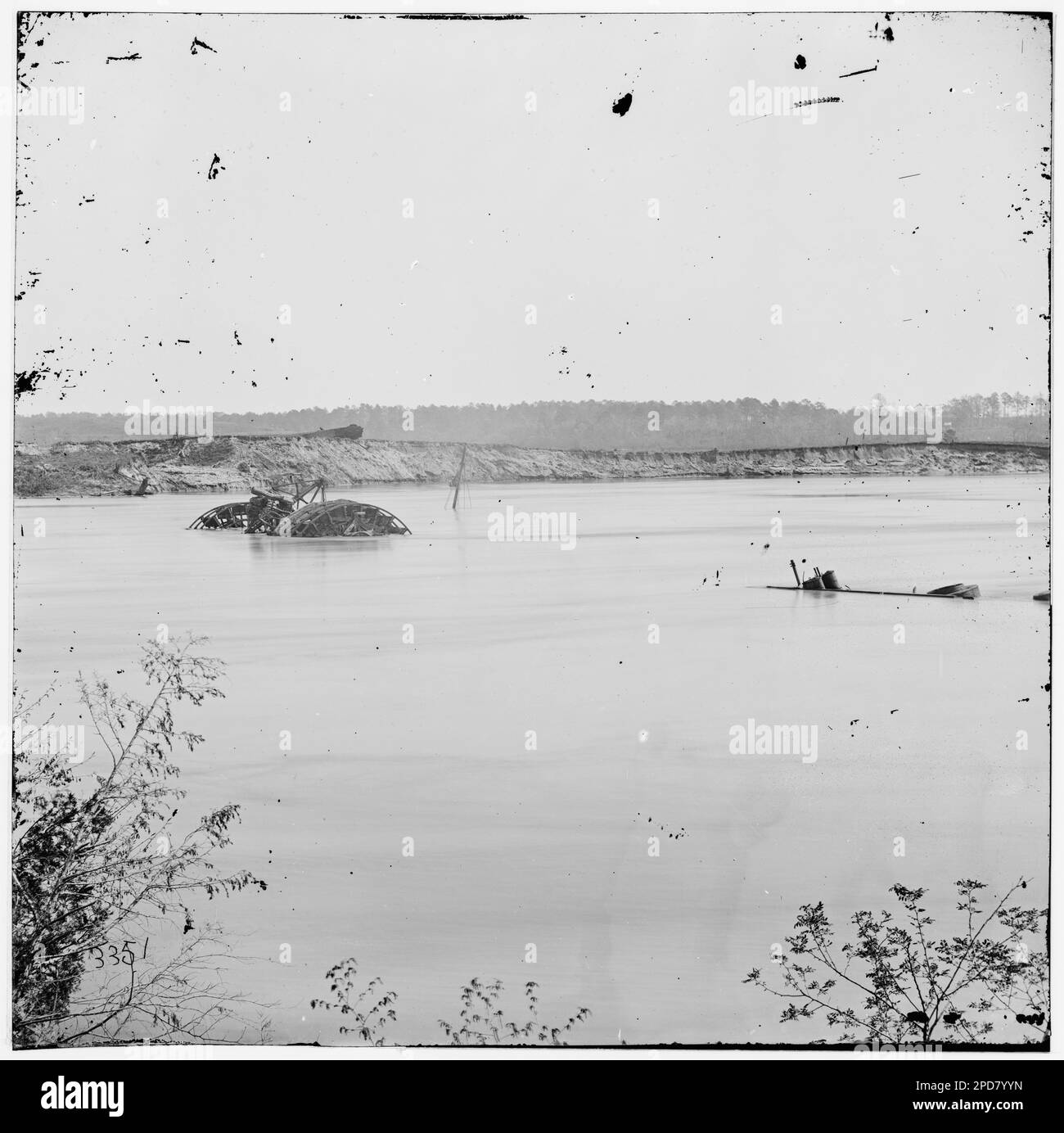 Drewry's Bluff, Virginia. Obstructions in James River opposite Fort ...