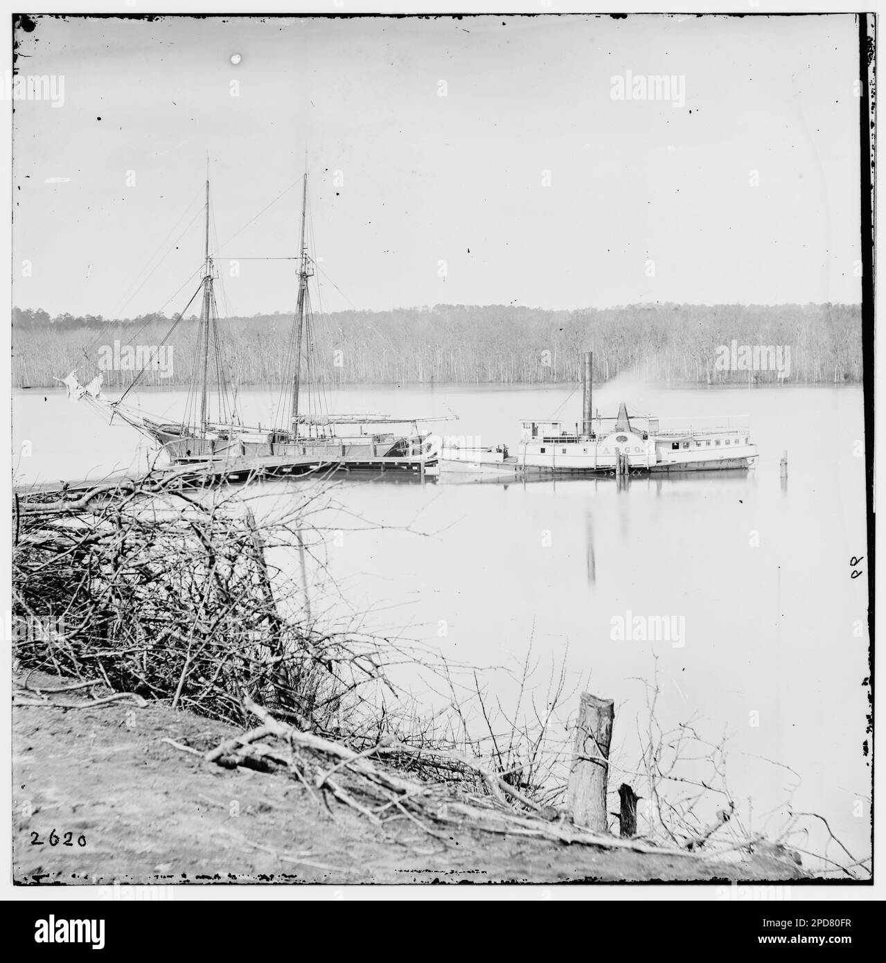 City Point, Virginia (vicinity). Hospital wharf on Appomattox. Civil ...