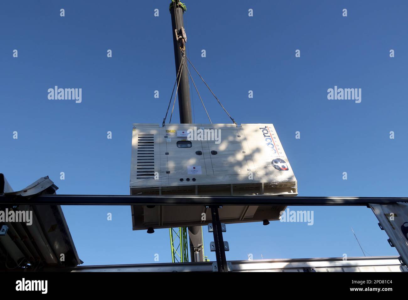 KHARKIV, UKRAINE - MARCH 14, 2023 - One of the 17 generators that were ...