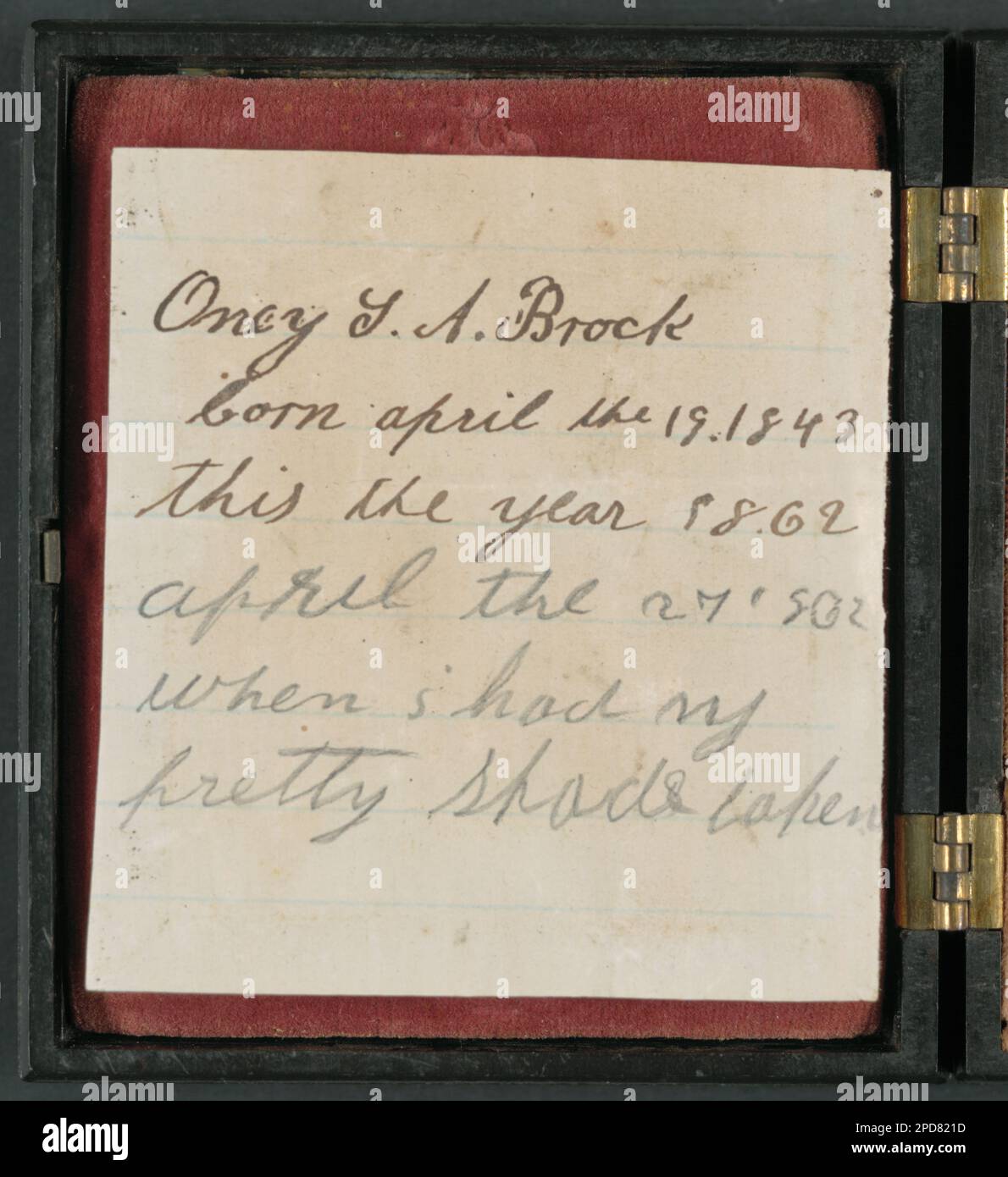 Oney S. A. Brock of Company I, 5th Virginia Cavalry Regiment with knife ...