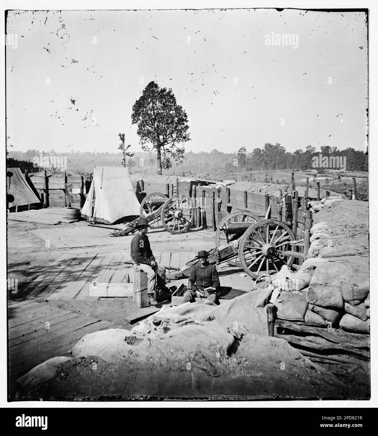 Atlanta, Georgia. Confederate fort in front of Atlanta. Civil war ...