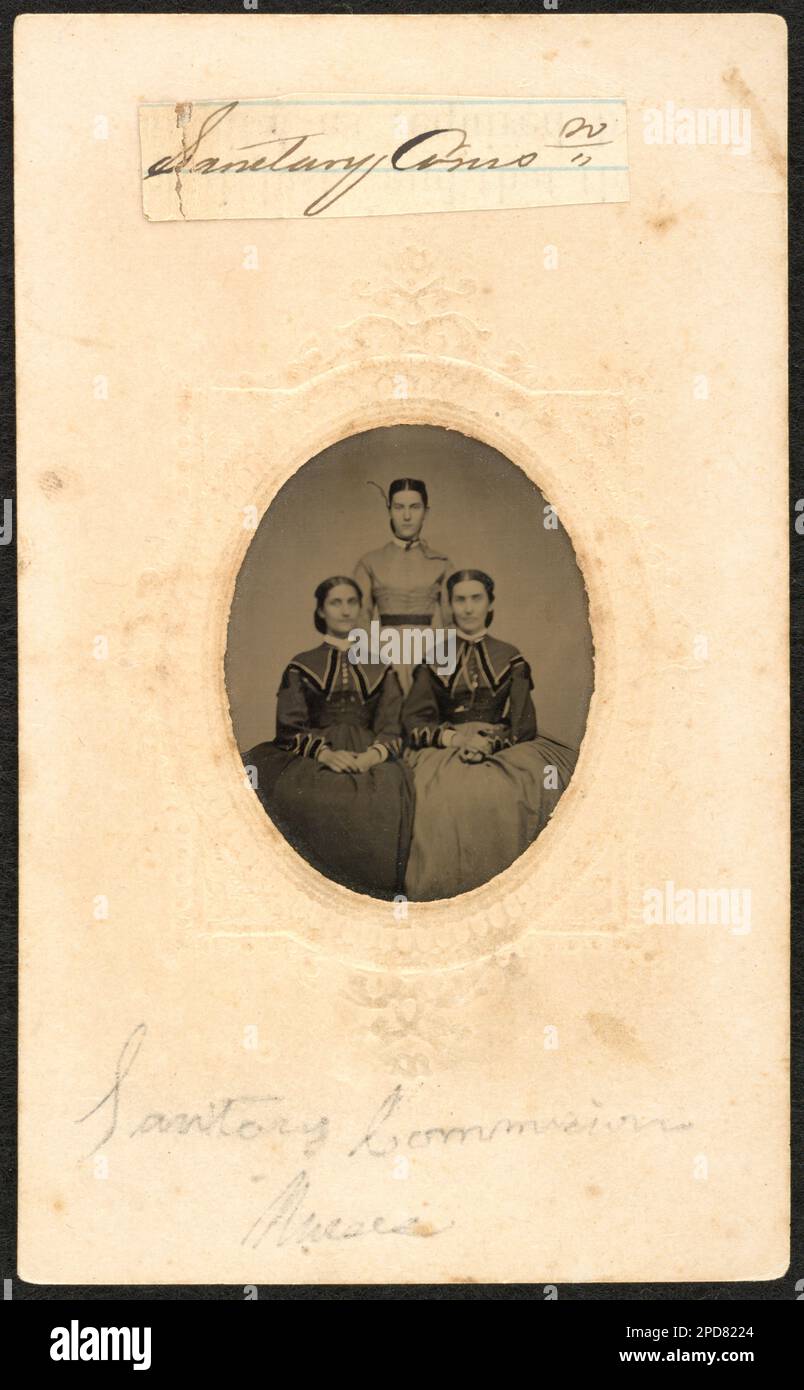 Three unidentified Civil War nurses associated with the U.S. Sanitary Commission. Liljenquist ...