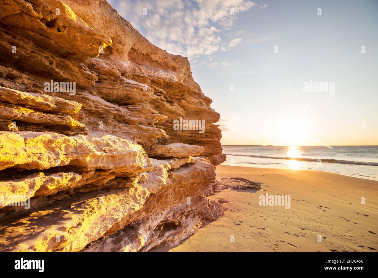 Sandy beach and dunes on the ocean coast. Baja California, Mexico Stock ...