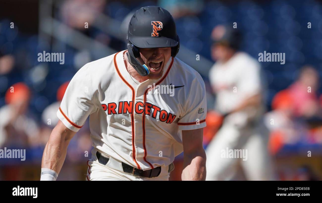Princeton's Caden Shapiro (41) reacts to a play during an NCAA baseball ...