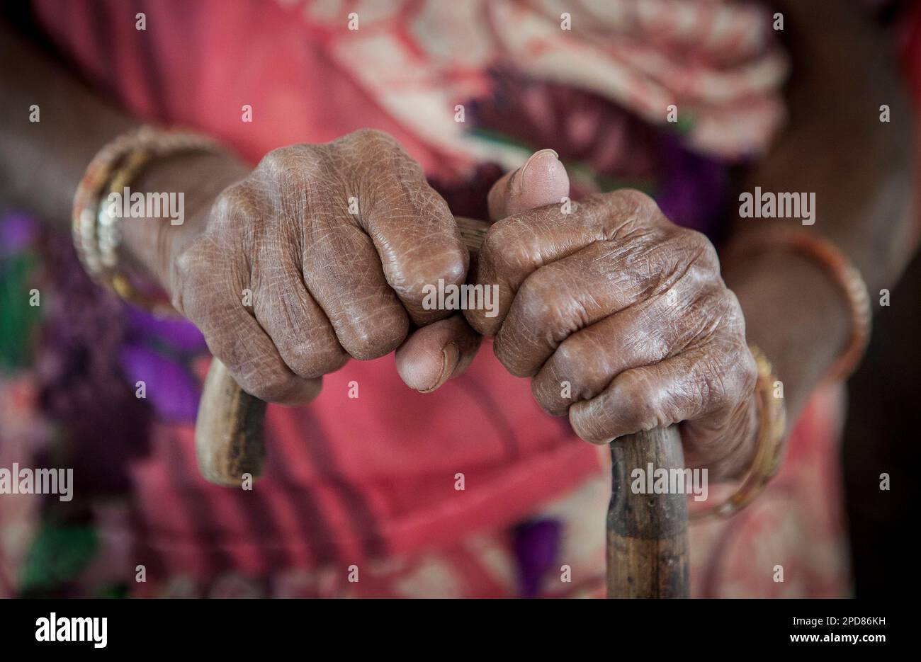 hands of Mrs Kambeti (widow), in Ma Dham ashram for Widows of the NGO ...