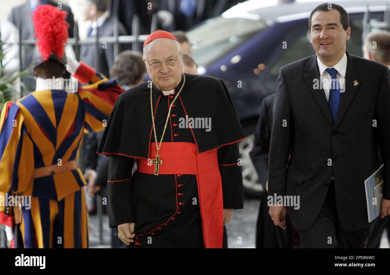 Commander of the Swiss Guards, Col. Elmar Mader, walks next to Vatican ...