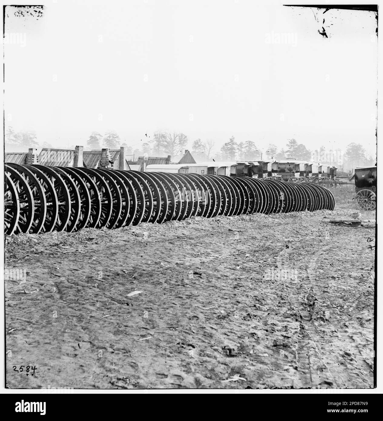 City Point, Virginia (vicinity). Park of army wagon wheels. Civil war ...