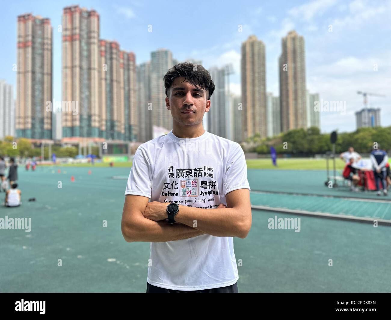 Middle-distance runner Khan Mohammad Kamran after setting a PB in the ...
