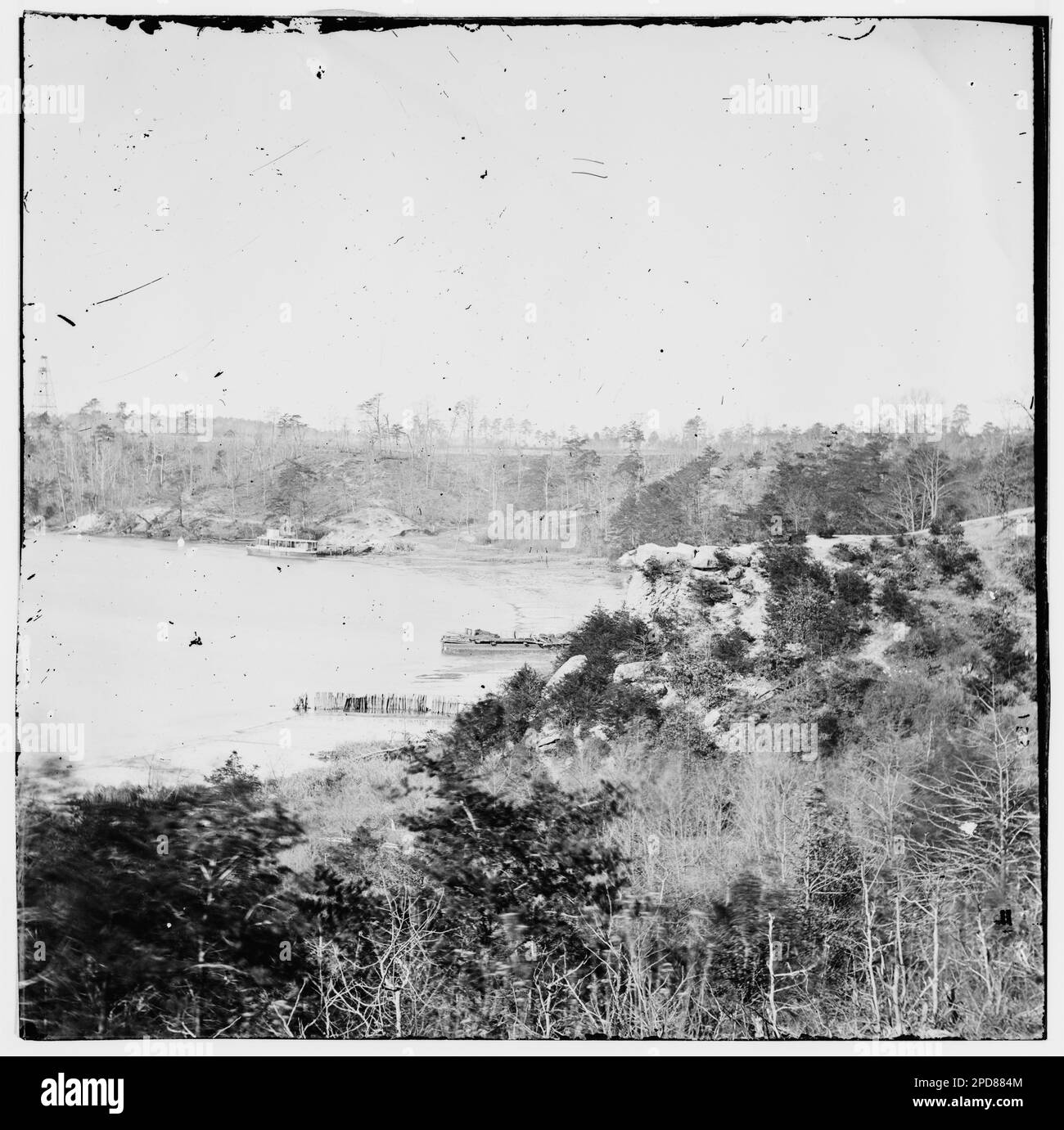 Point of Rocks, Virginia (vicinity). View along river. Butler's signal ...