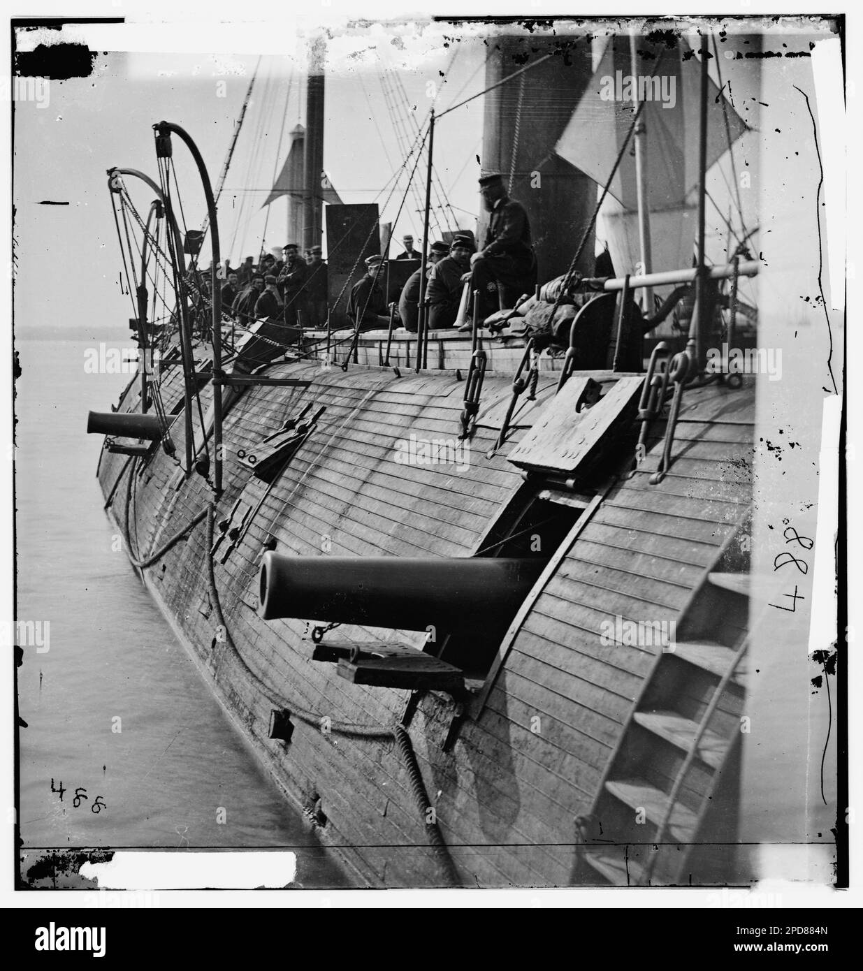 James River, Virginia Effect of Confederate shot on Federal Ironclad ...