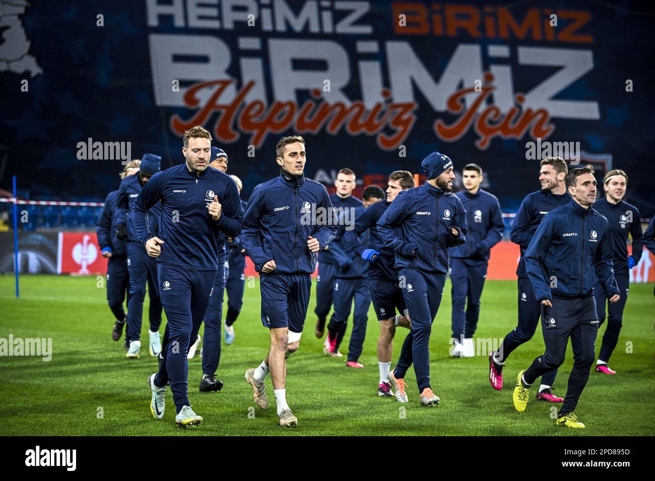 Istanbul, Turkey. 14/02/2023, Gent's Laurent Depoitre and Gent's Julien ...