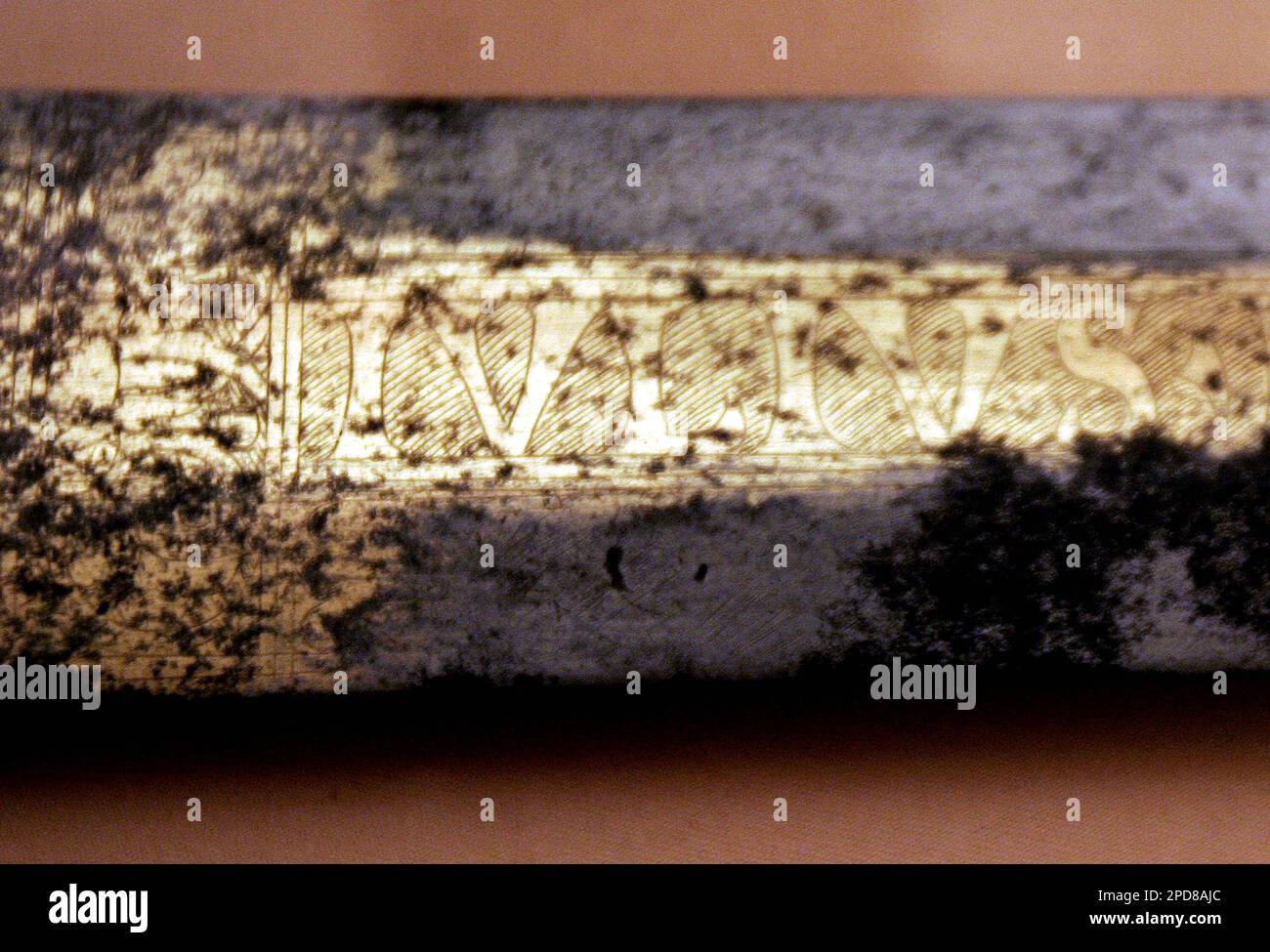 A detail of the sword belonged to Pope Julius II is on display at "The ...