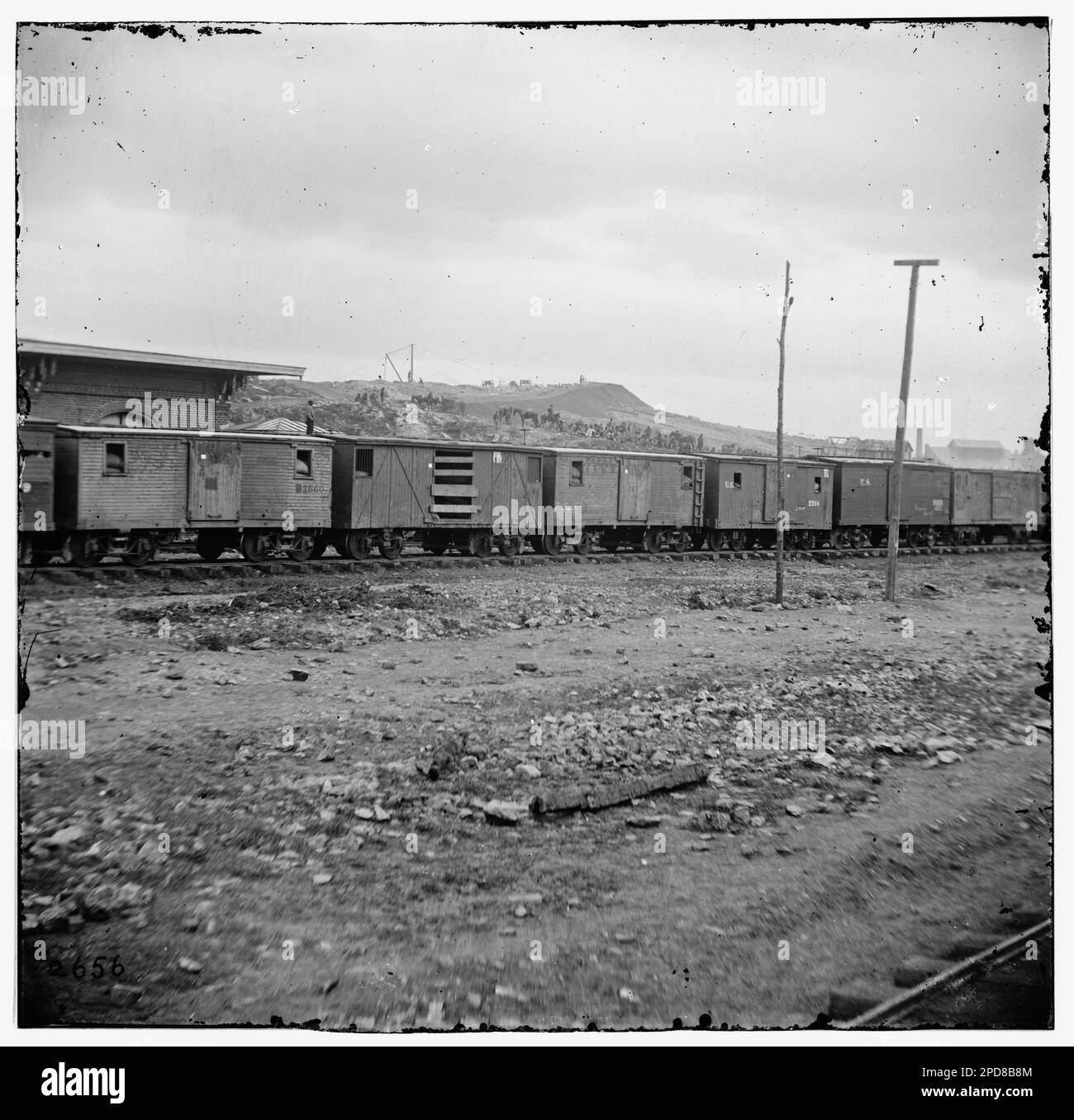 Chattanooga, Tennessee. Federal cavalry guarding railroad depot. Civil ...