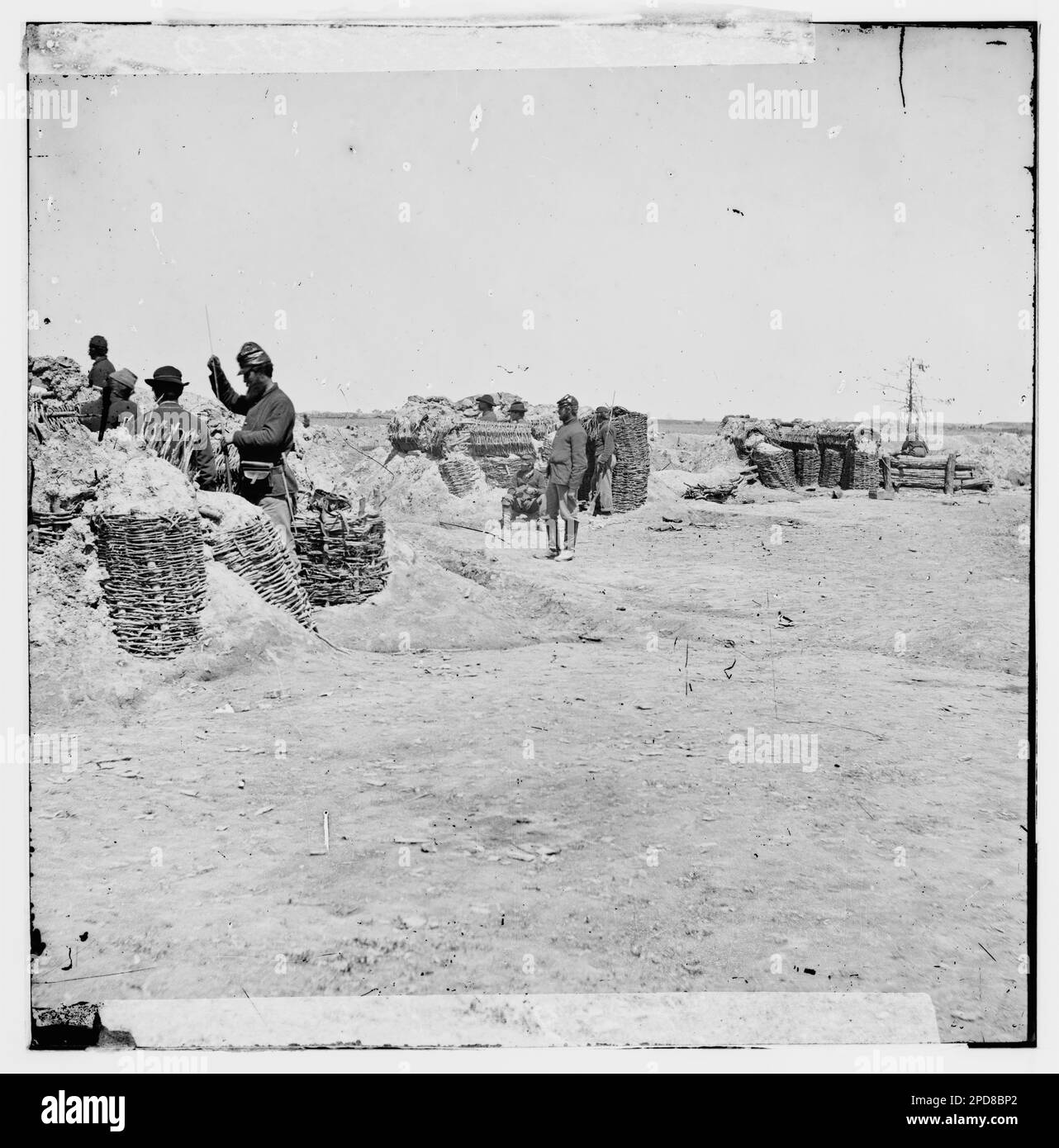 Petersburg, Virginia. Federal picket line in front of Fort Mahone ...