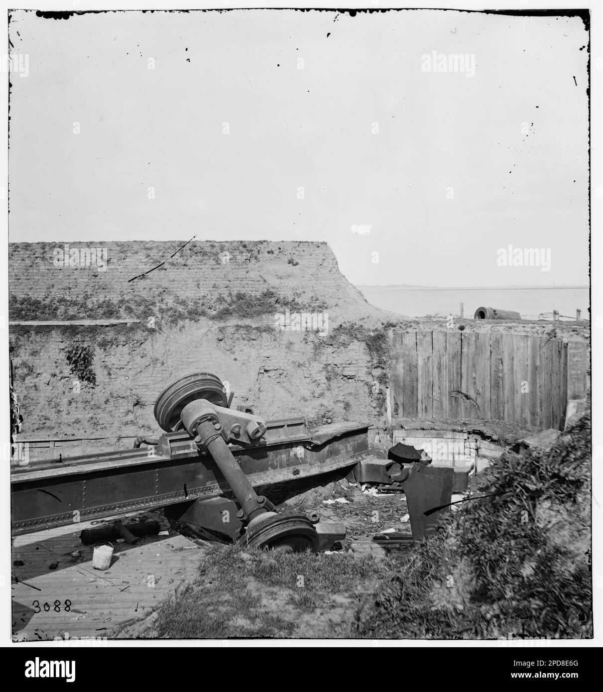 Charleston, South Carolina. Wrecked carriage of Blakely gun Battery ...