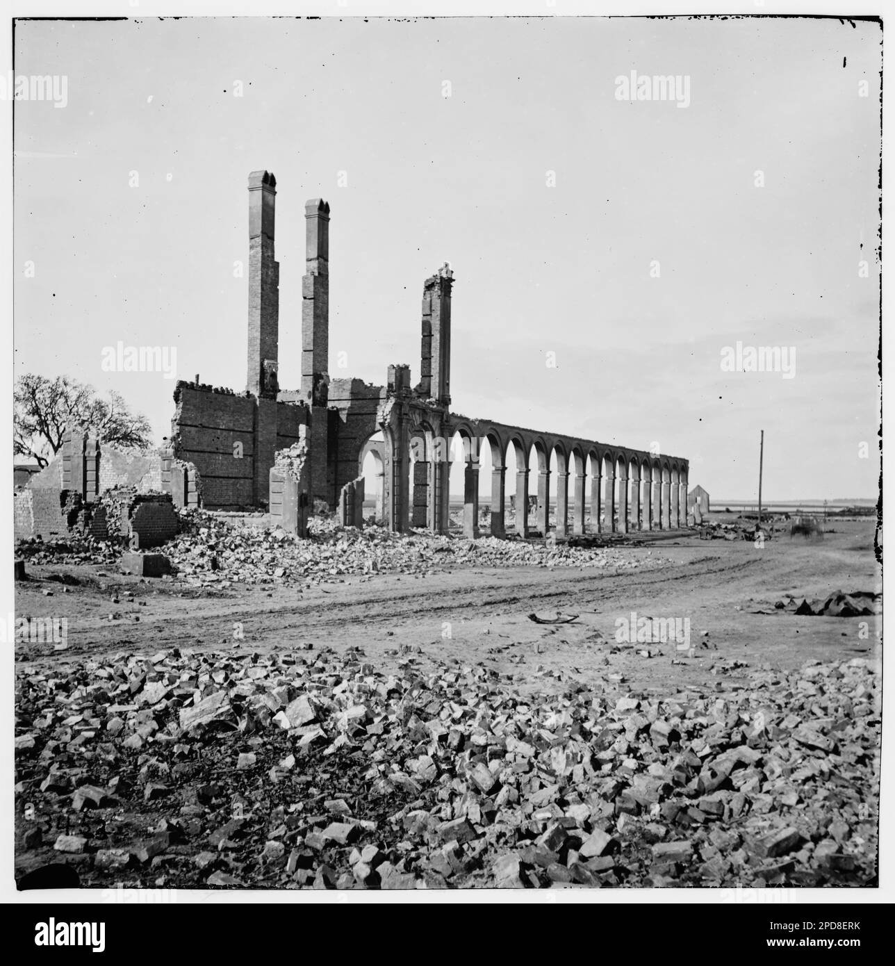 Charleston, South Carolina. Ruins of north Eastern Railroad depot ...