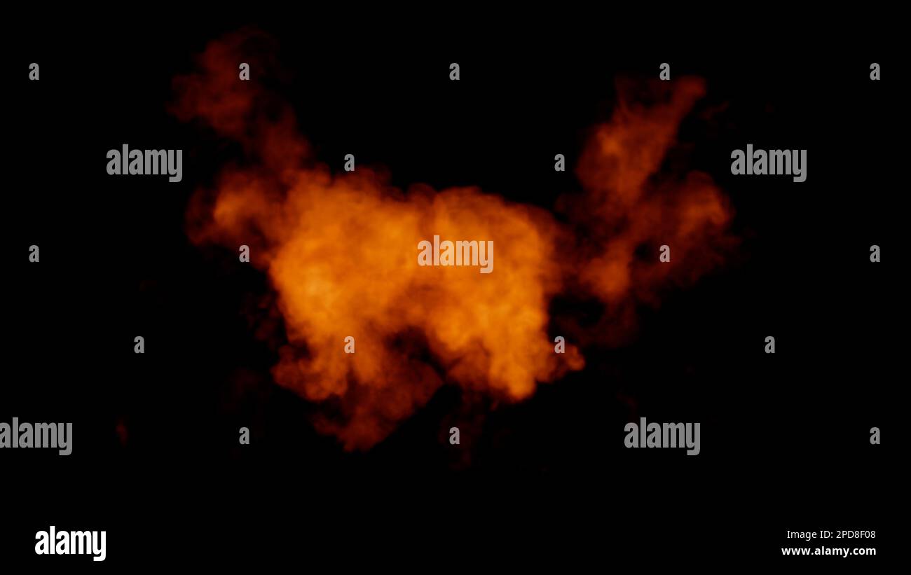 Burning fire bang infernal effect, isolated - object 3D illustration ...
