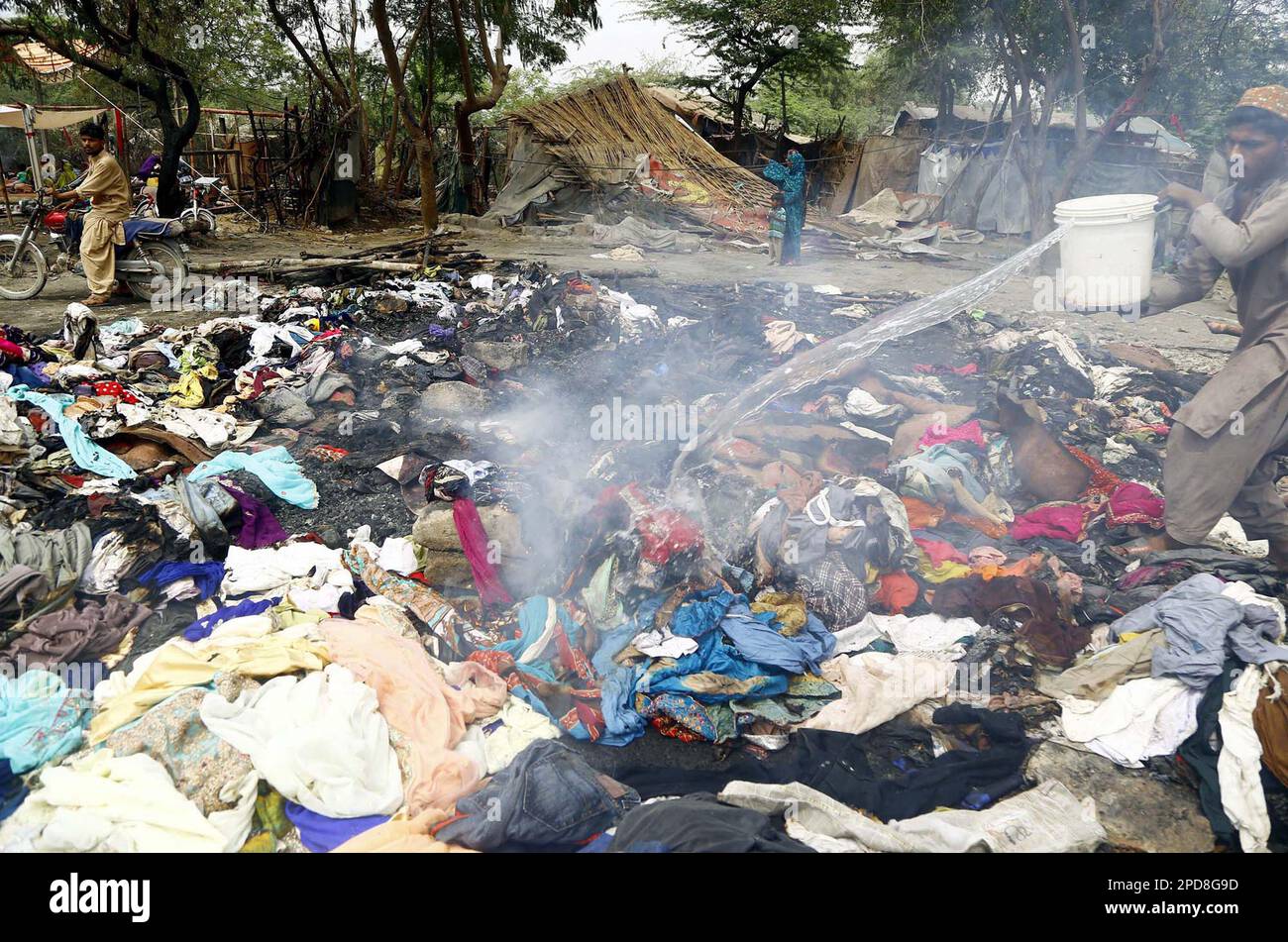Lahore, at Peshawar, March 14, 2023.View of site after fire eruption ...