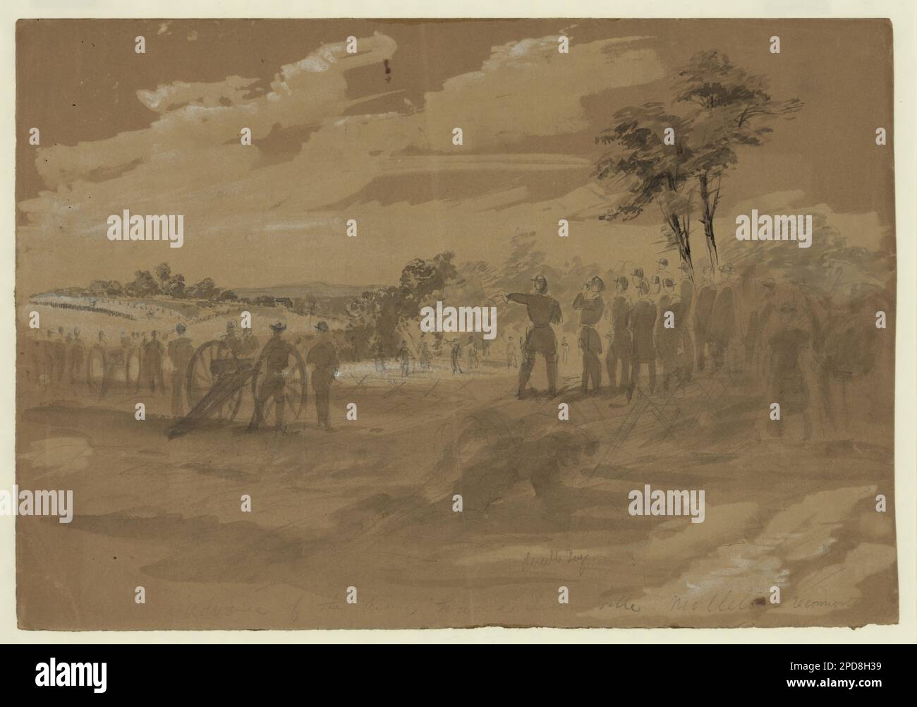 Advance of the Army towards Lewinsville. Morgan collection of Civil War drawings. McClellan ...