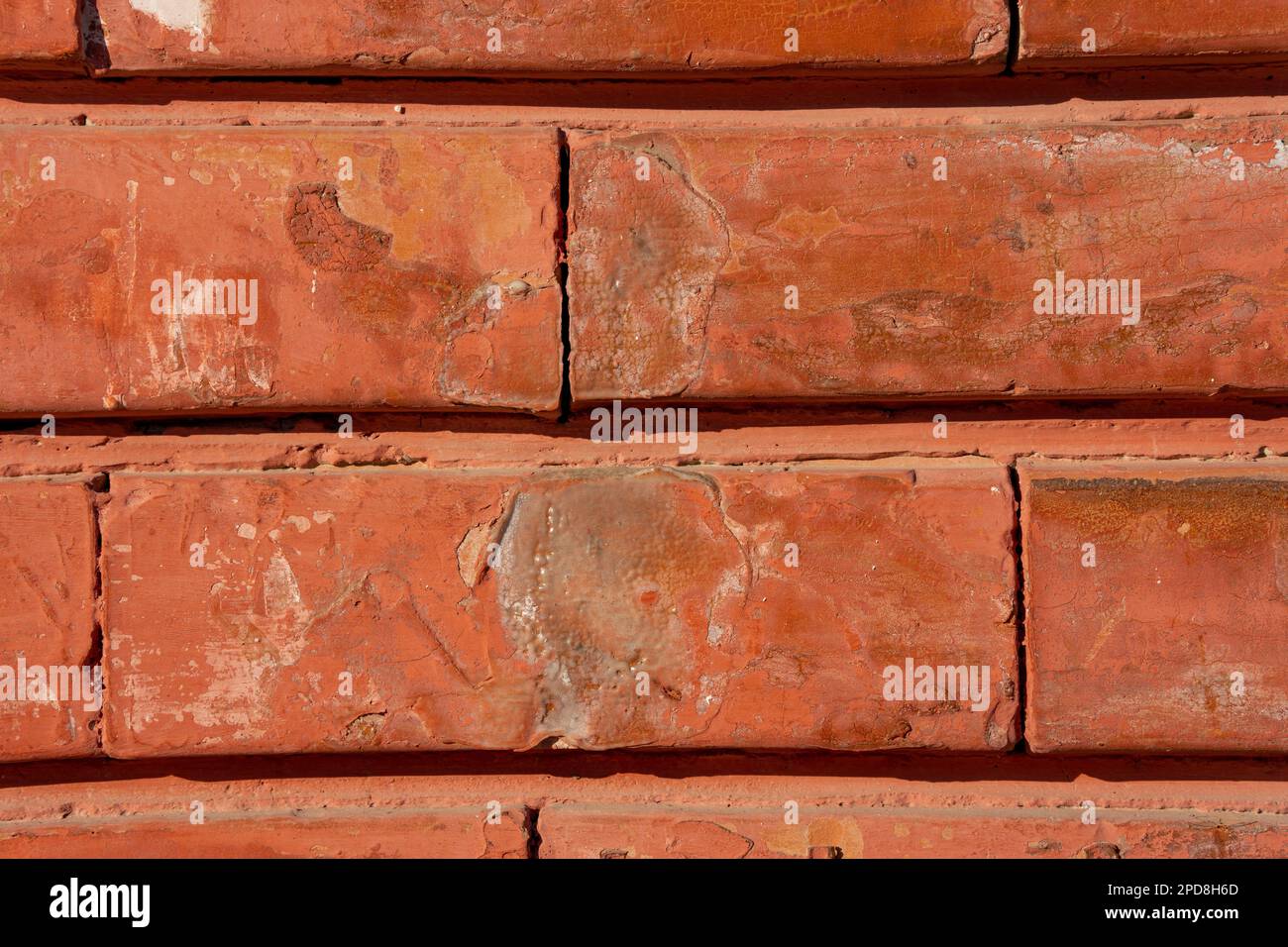 Closeup red brick wall, textured surface, aged appearance Stock Photo ...