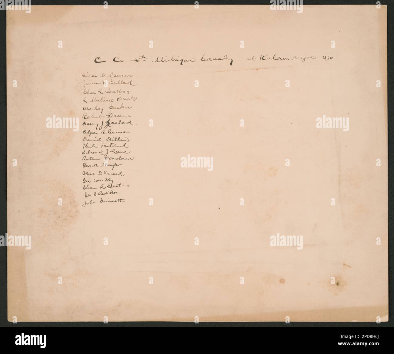 Civil War veterans of Co. C, 4th Michigan Cavalry Regiment at Kalamazoo ...