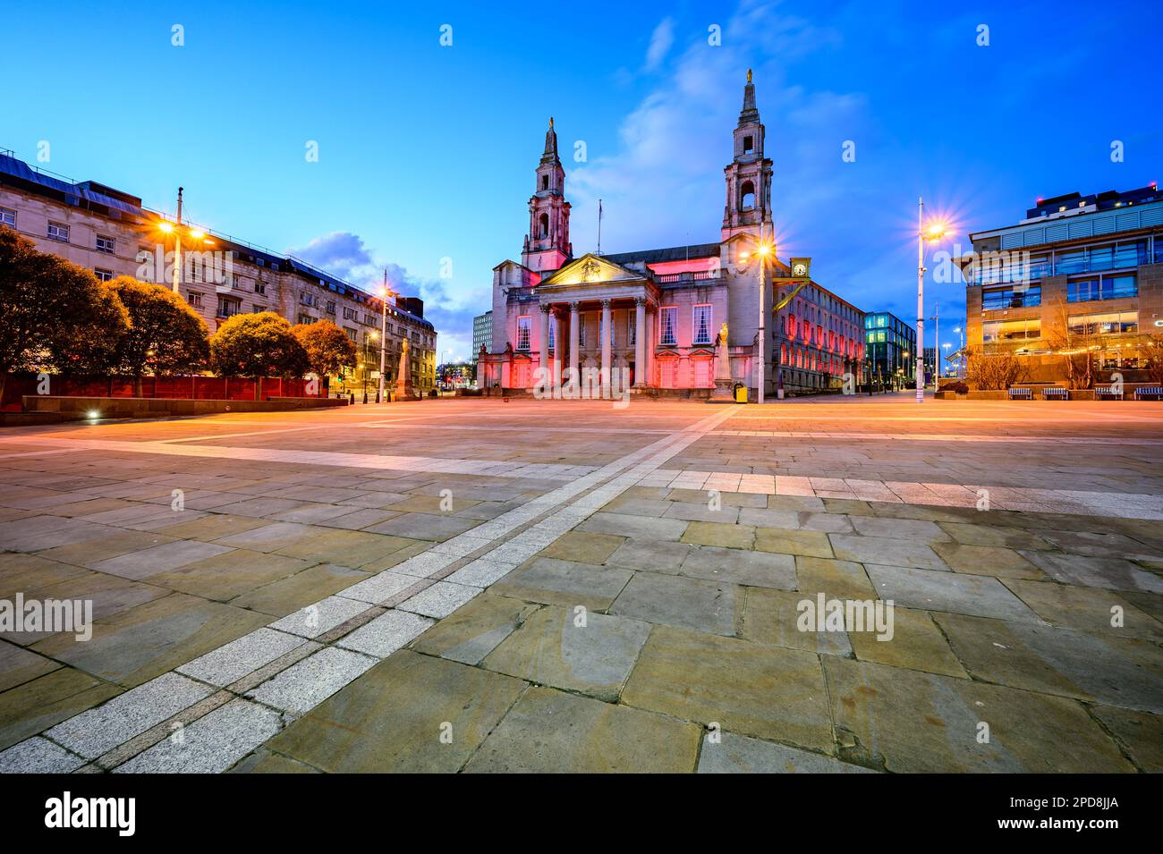 Leeds City Council view during blue hour in UK Stock Photo - Alamy