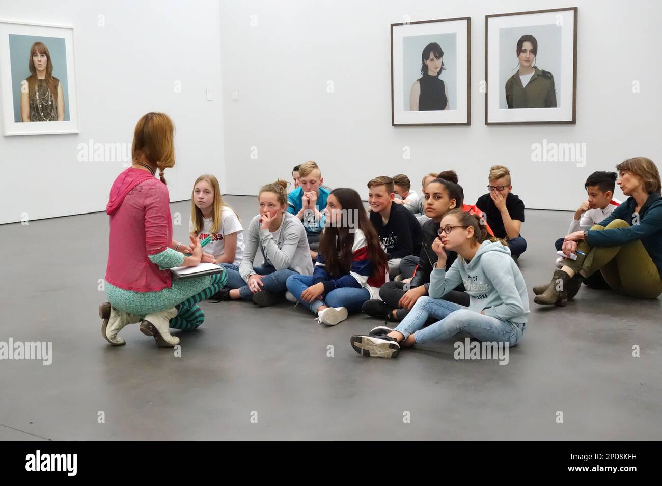 teaching class about art, Museum De pont, Tilburg Netherlands Stock ...