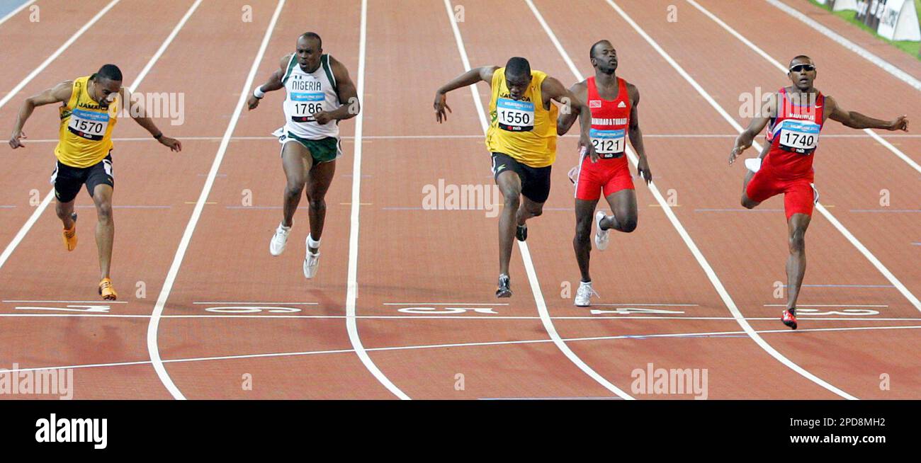 From left: Jamaica's Chris Williams, bronze, Nigeria's Enefiok Udo ...