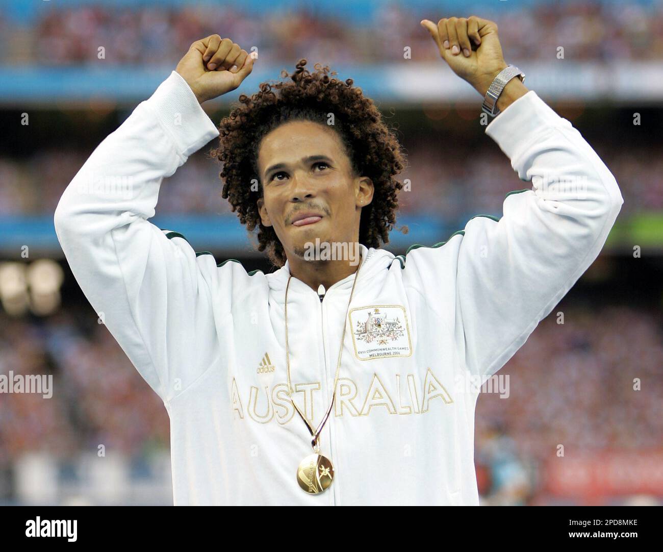 Australia's John Steffensen, the gold medal winner, reacts during the ...