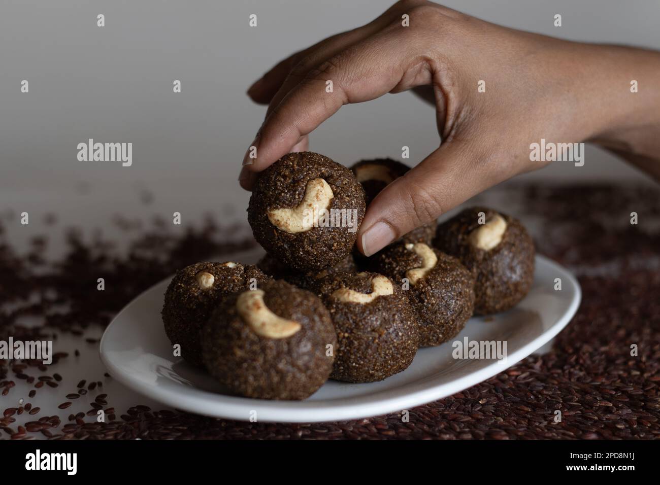 Poongar rice laddu. A healthy snack or ladoo made of poongar rice ...