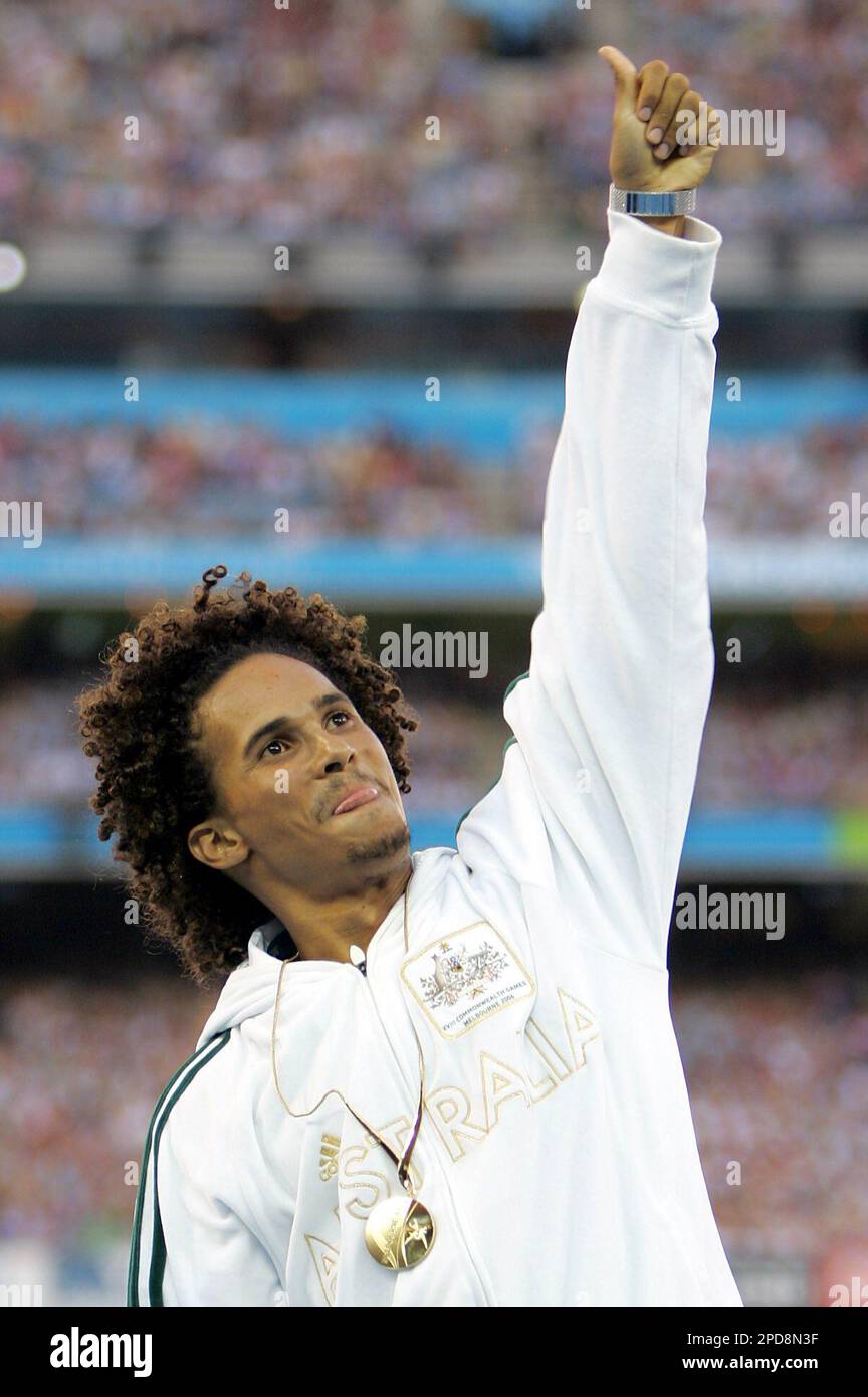 Australia's John Steffensen, the gold medal winner, reacts during the ...