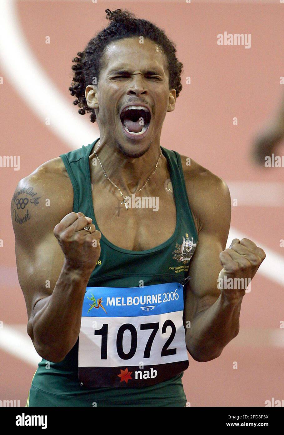 Australia's John Steffensen celebrates after winning the gold medal in ...