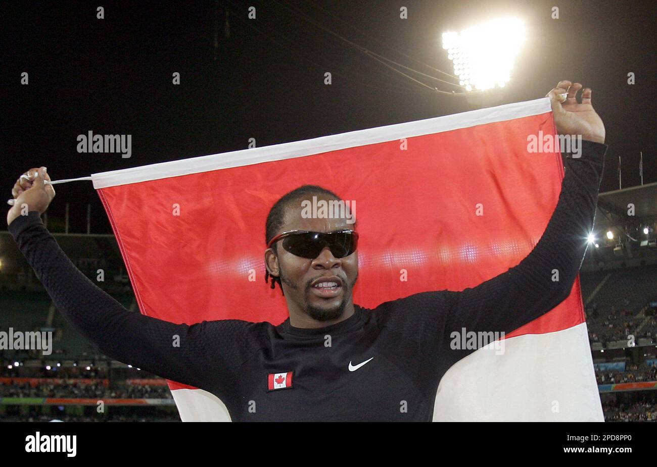 Canada's Mark Boswell reacts after winning the gold medal in the Men's ...