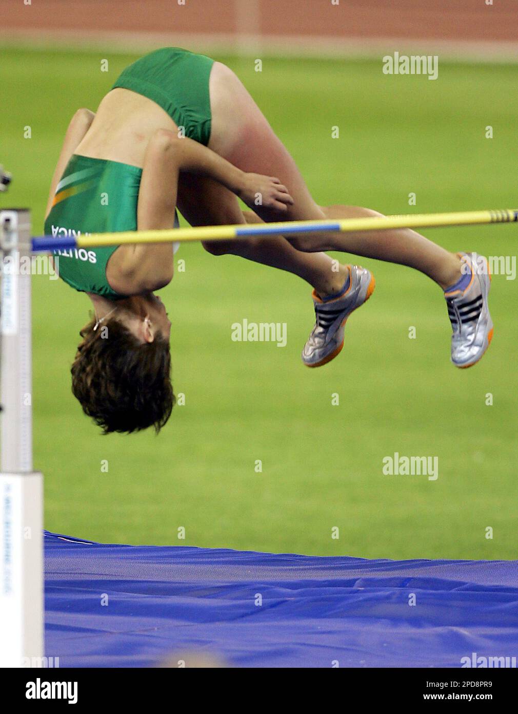 South Africa's Anika Smith celebrates with a sommersault after she ...