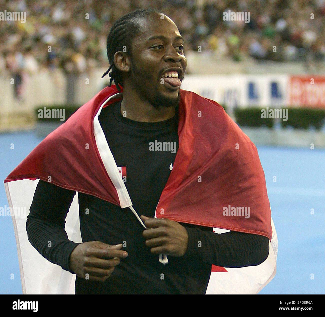 Canada's Mark Boswell reacts after winning the gold medal in the Men's ...