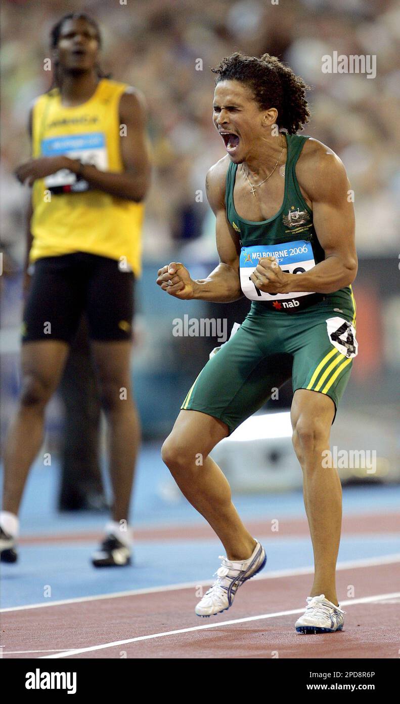 Australia's John Steffensen celebrates after winning the gold medal in ...