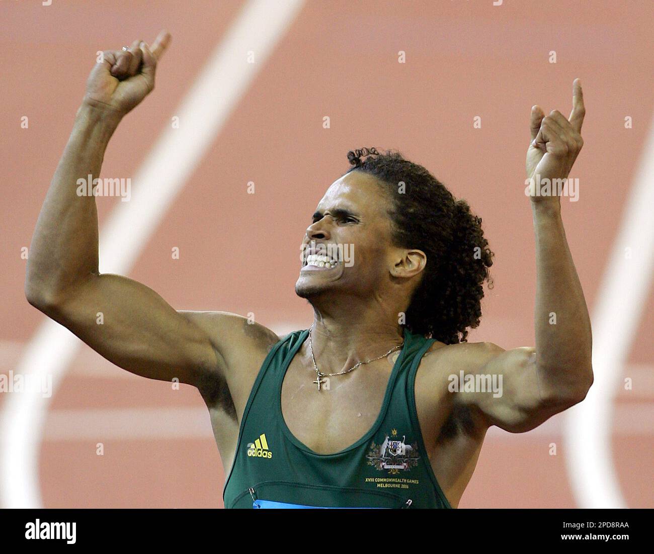 Australia's John Steffensen celebrates after winning the gold medal in ...