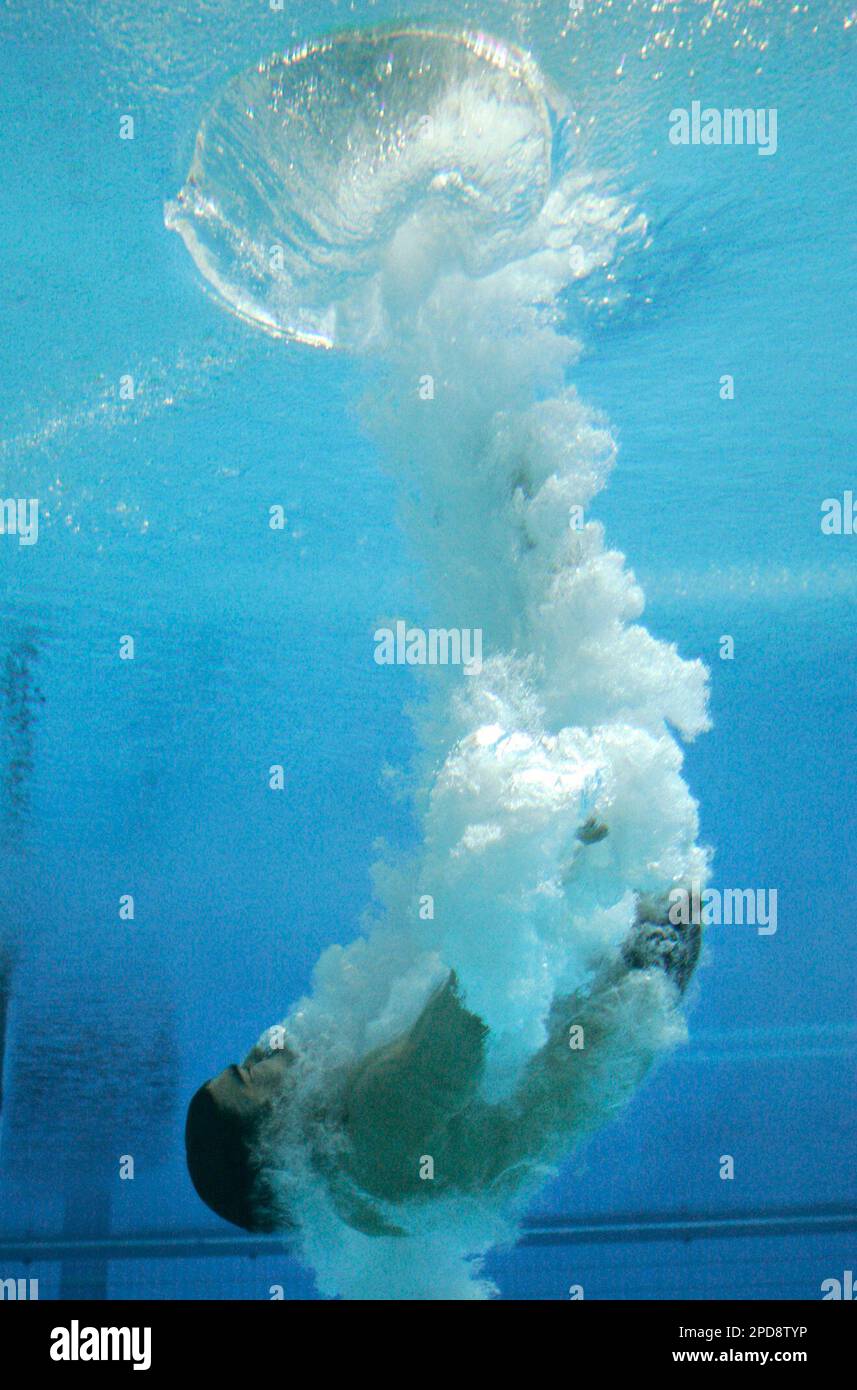 Canadian diver Alexandre Despatie is seen under water as he competes in ...