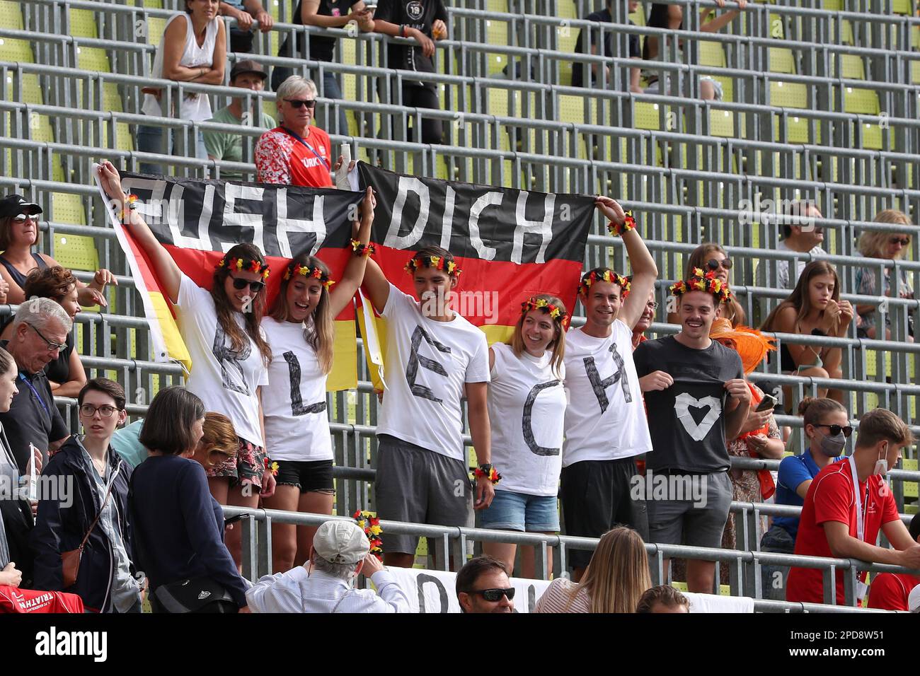 German fans supporting at the European Athletics Championship 2022 ...
