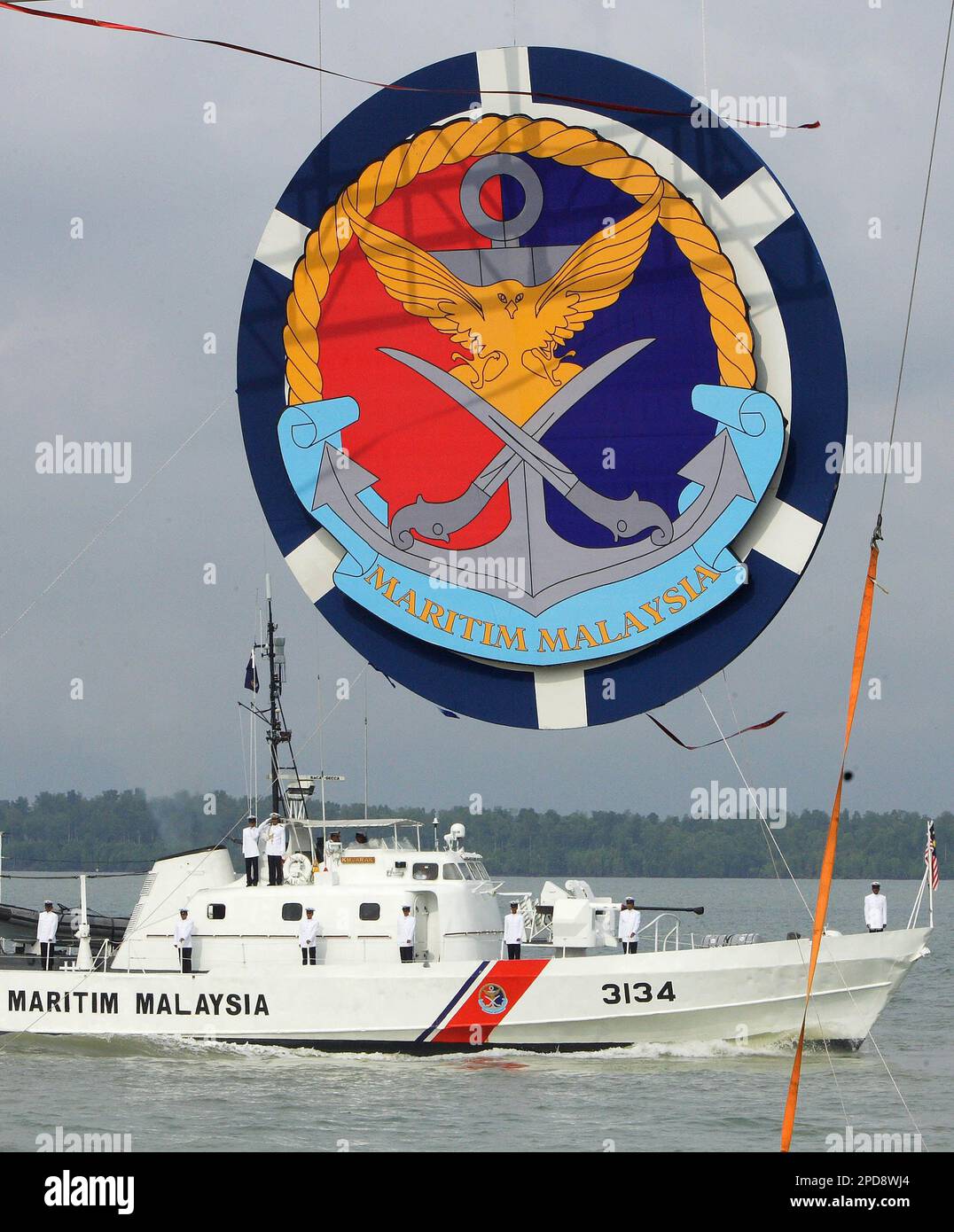 The coast guard ship, part of the Malaysian Maritime Enforcement Agency ...