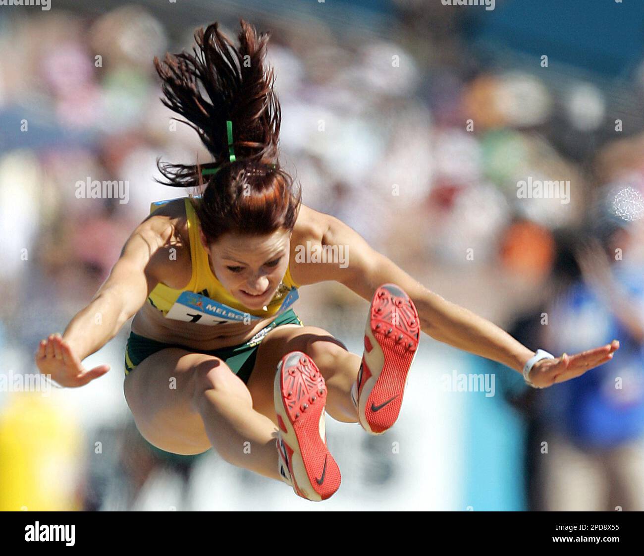 Australia's Lisa Morrison competes in Women's long jump qualifying at ...