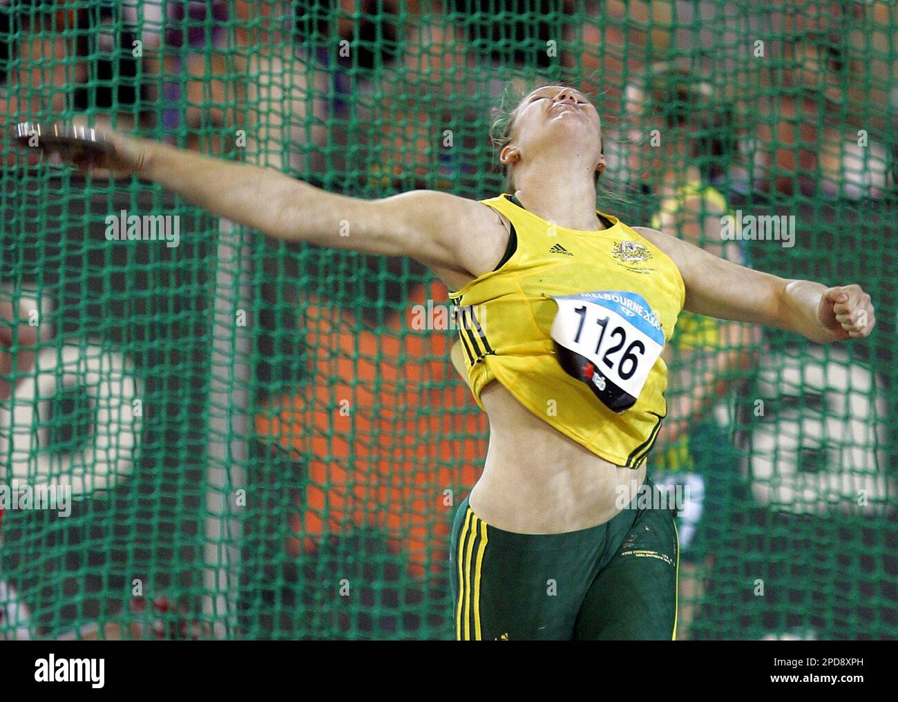Australia's Dani Samuels competes in the final of the Women's Discus at ...