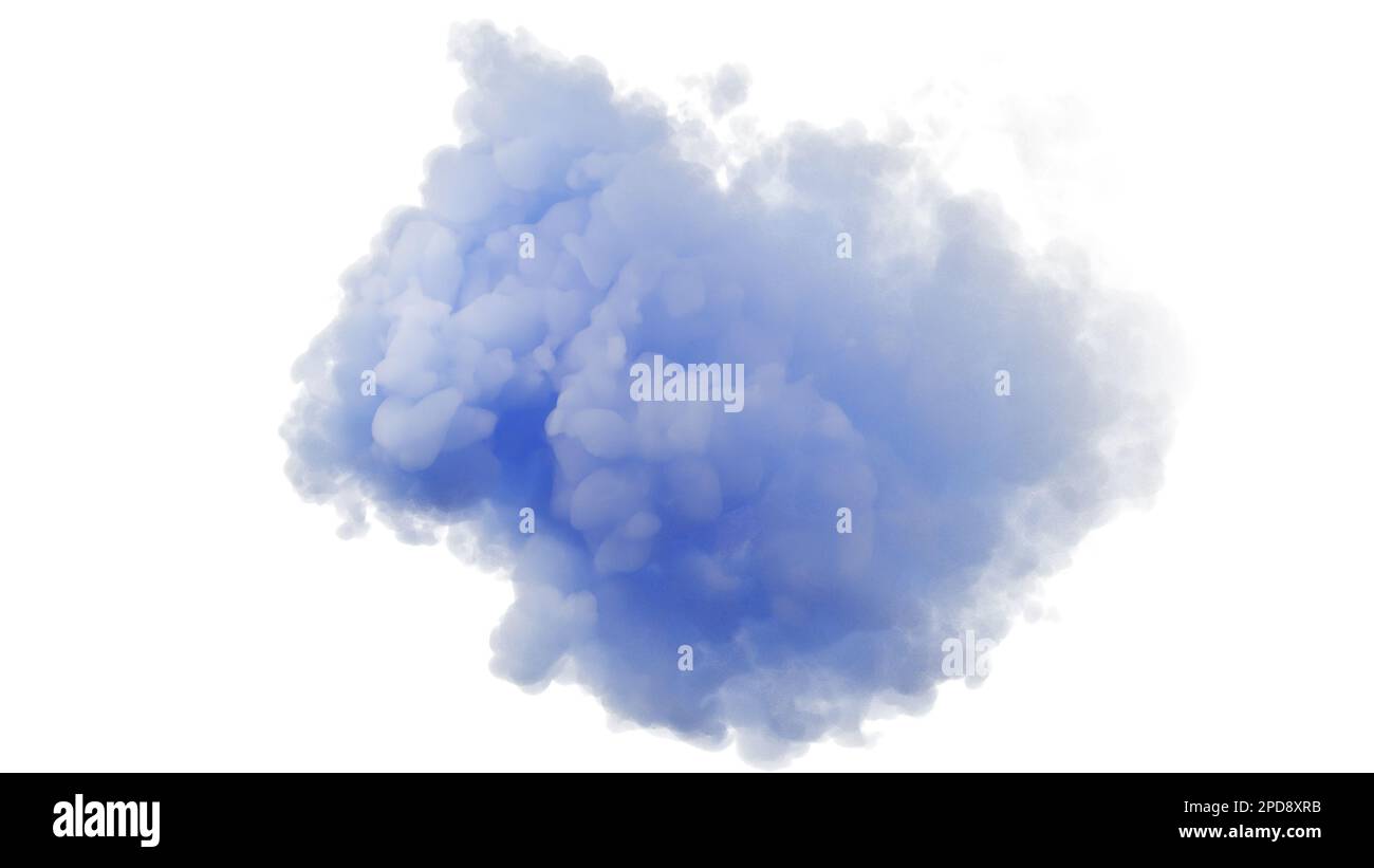A wispy, light blue cloud on a white background Stock Photo - Alamy