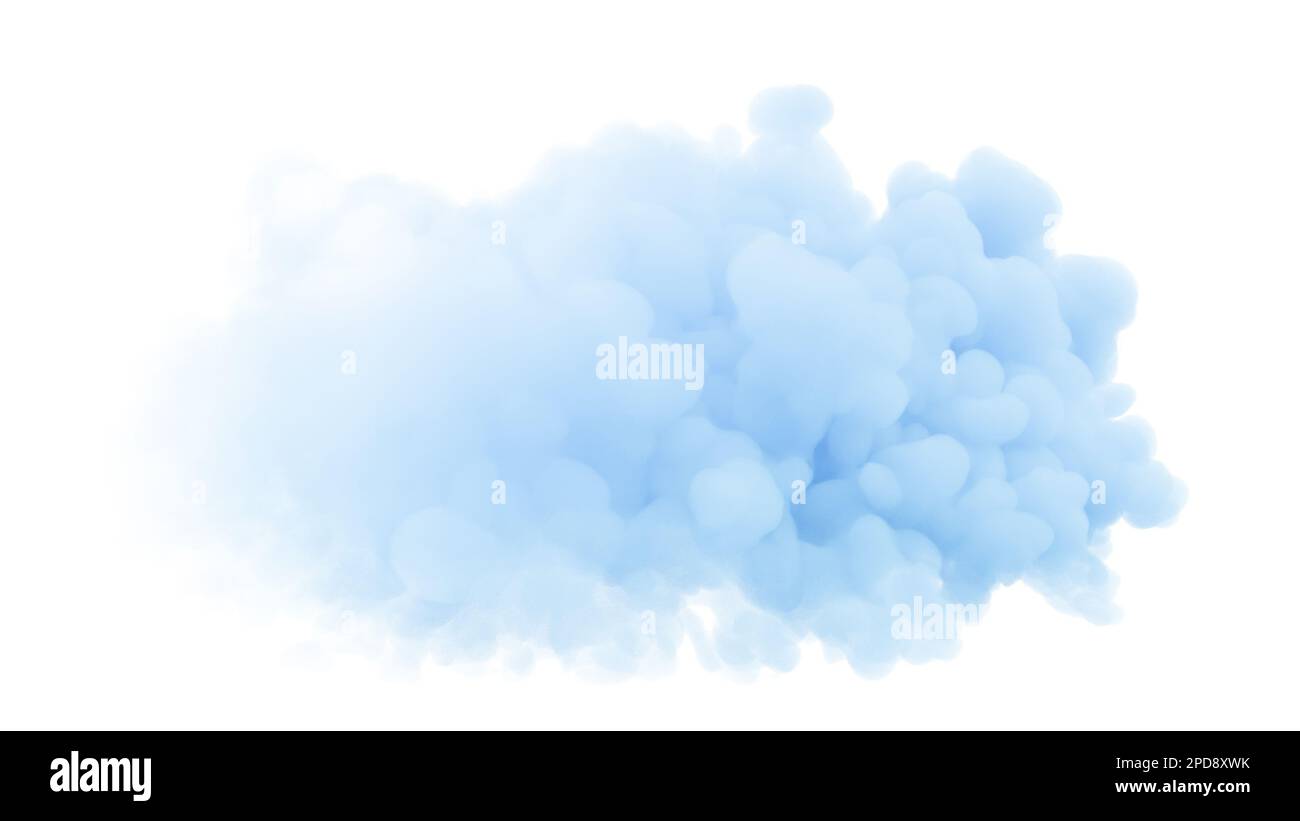 A wispy, light blue cloud on a white background Stock Photo - Alamy