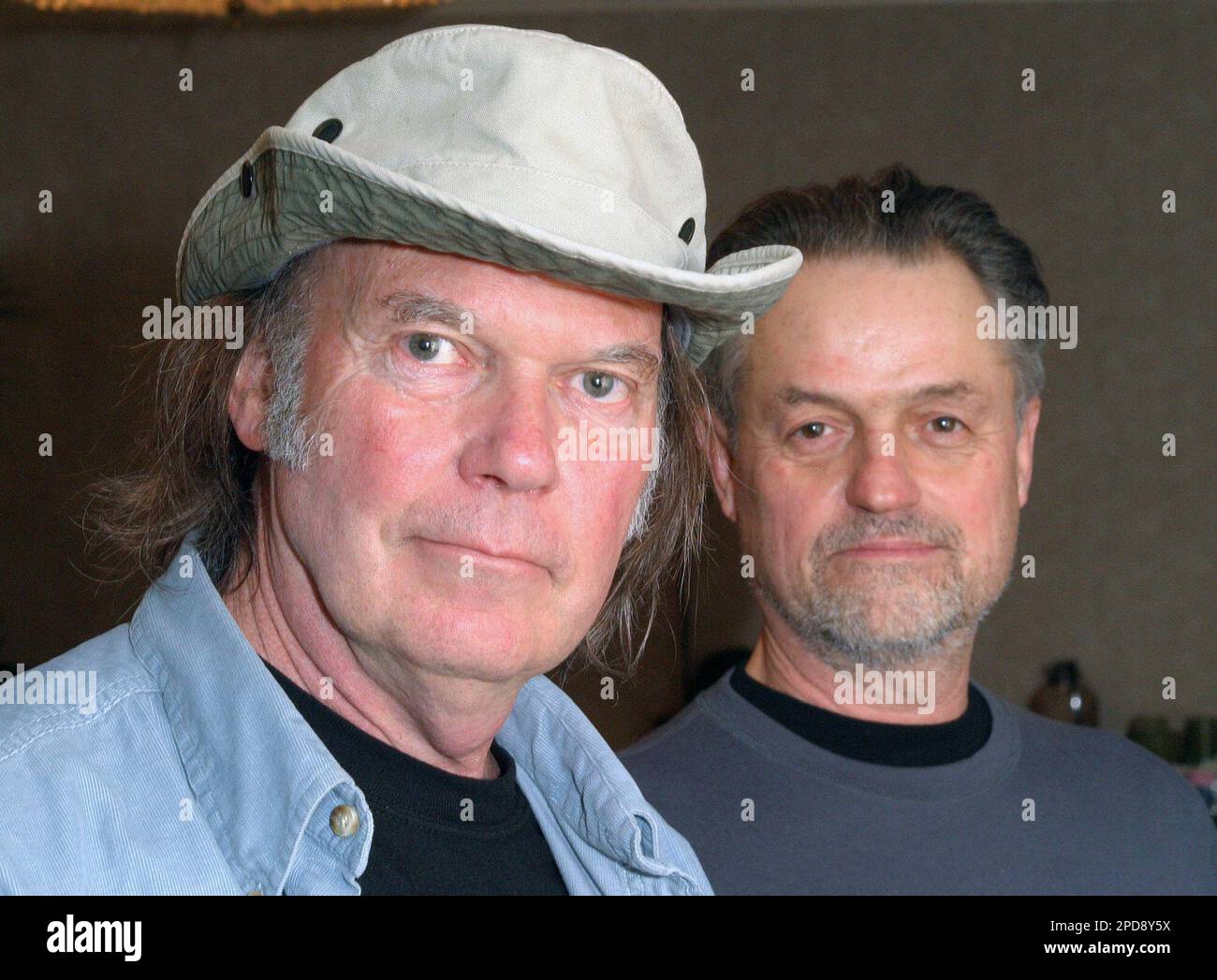 Musician Neil Young, left, and director Jonathan Demme, posing in ...