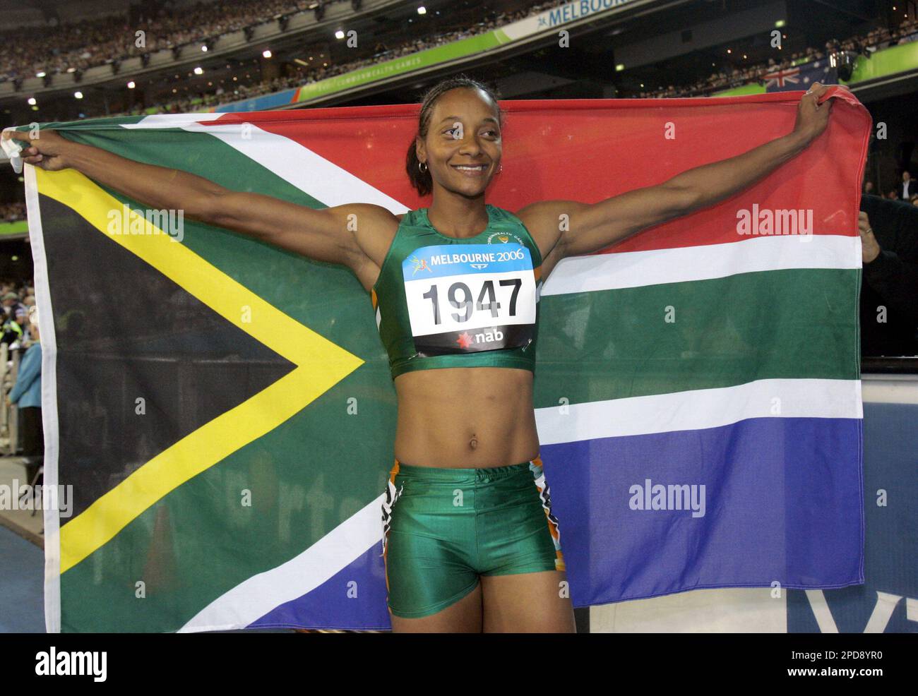 South Afirca's Geraldine Pillay celebrates after winning the silver ...